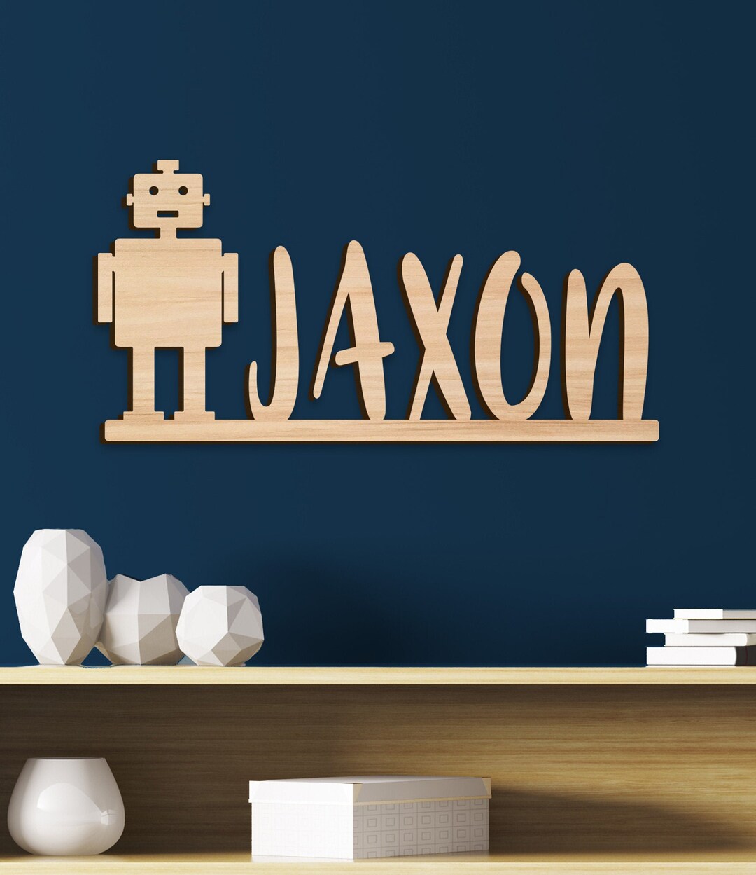 Name Sign, Robot Kids Room Sign, Boys Room Decor, Personalized Wood ...