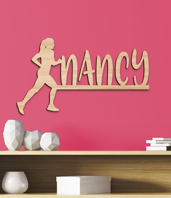 Name Sign Runner Girl's Room Sign Running Sign Girls - Etsy