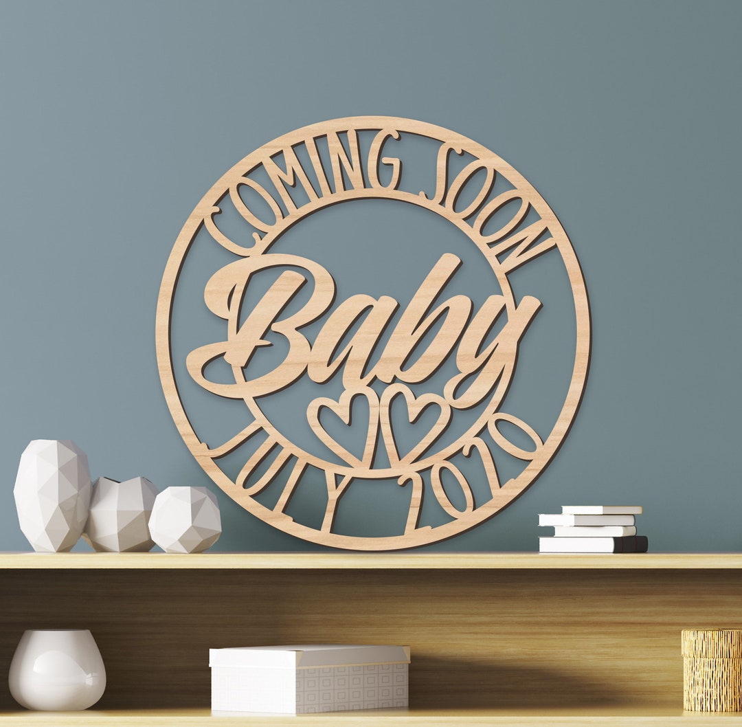 Pregnancy Announcement Sign, Wooden New Baby Name Sign Personalized ...