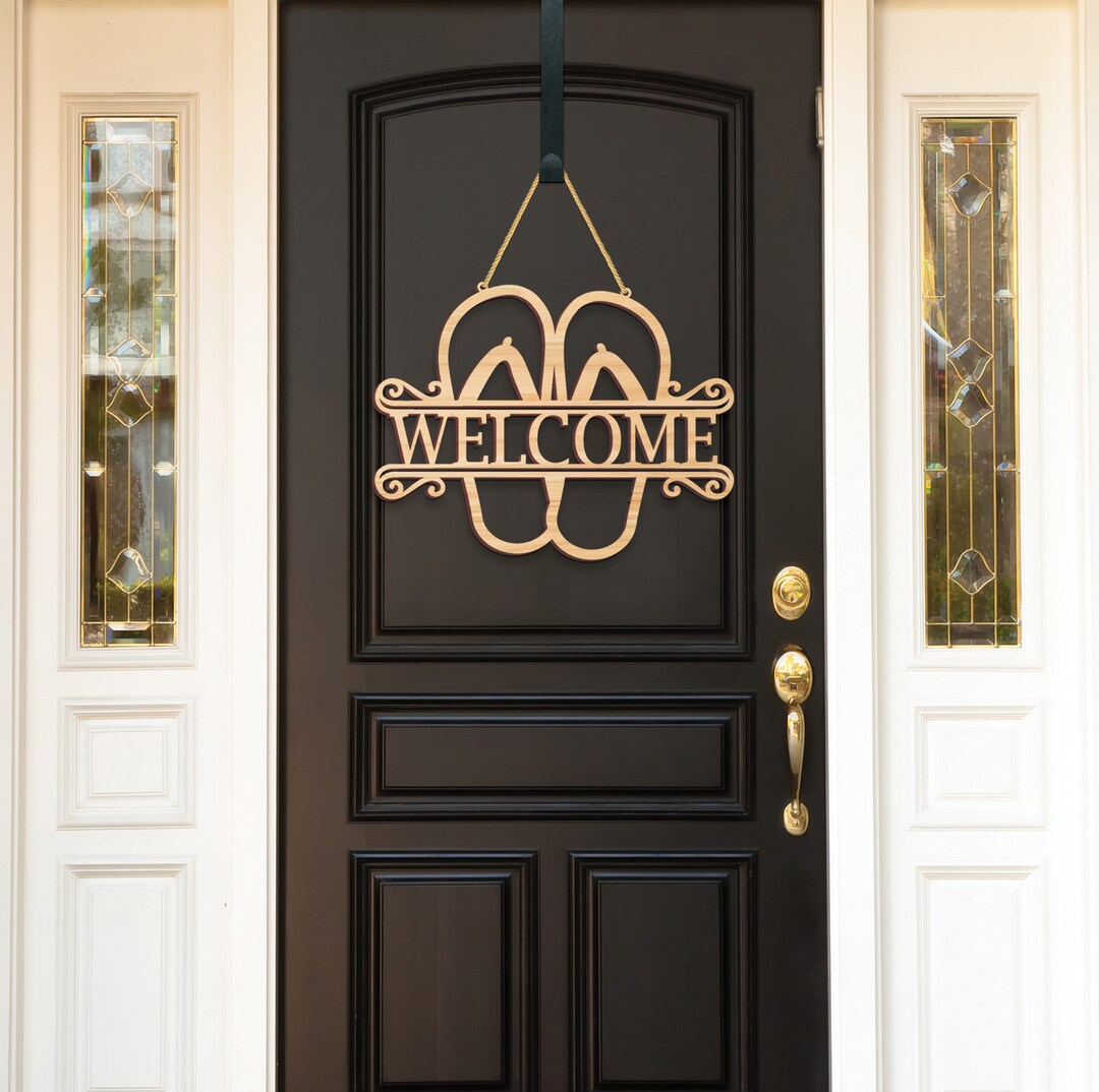 Door Sign, Welcome Sign Door Decor, Beach House, Lake House, Tropical ...