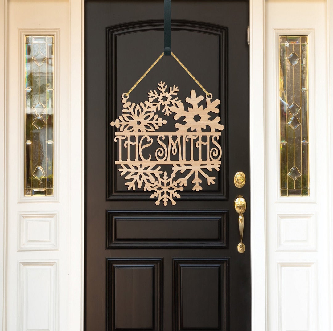 Wreath Door Hanger, Snowflake Christmas Decor, Christmas Decorations ...