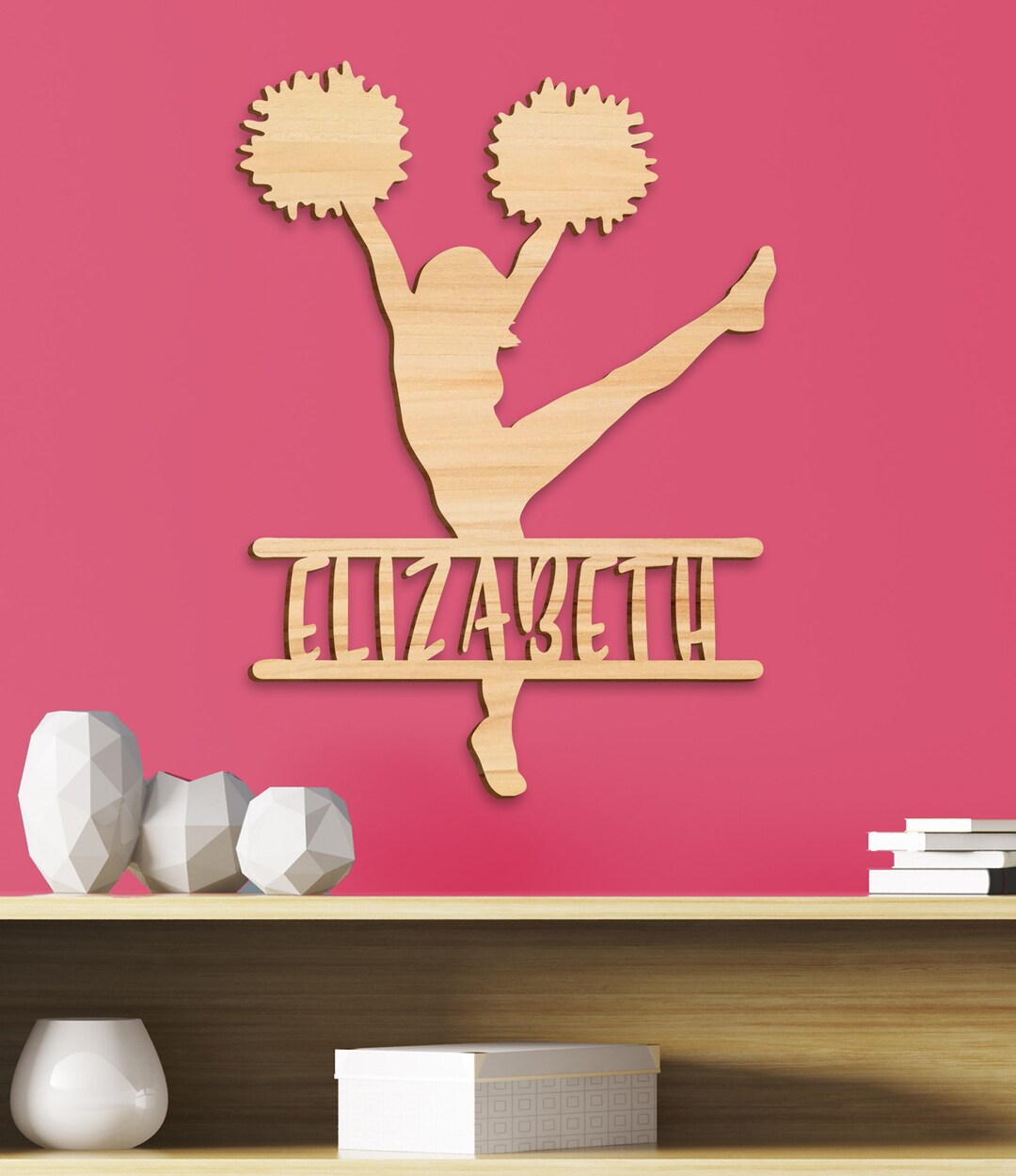 Name Sign, Cheerleader Girl's Room Sign, Cheer Sign Girls Gift Decor ...