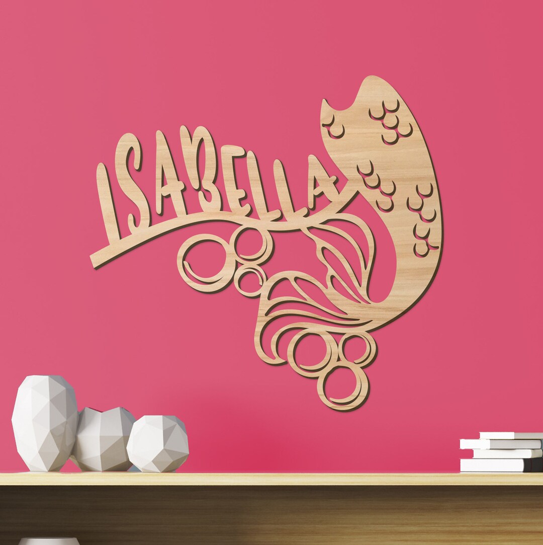 Name Sign, Mermaid Kids Room Sign, Mermaid Nursery Girls Gift Decor ...