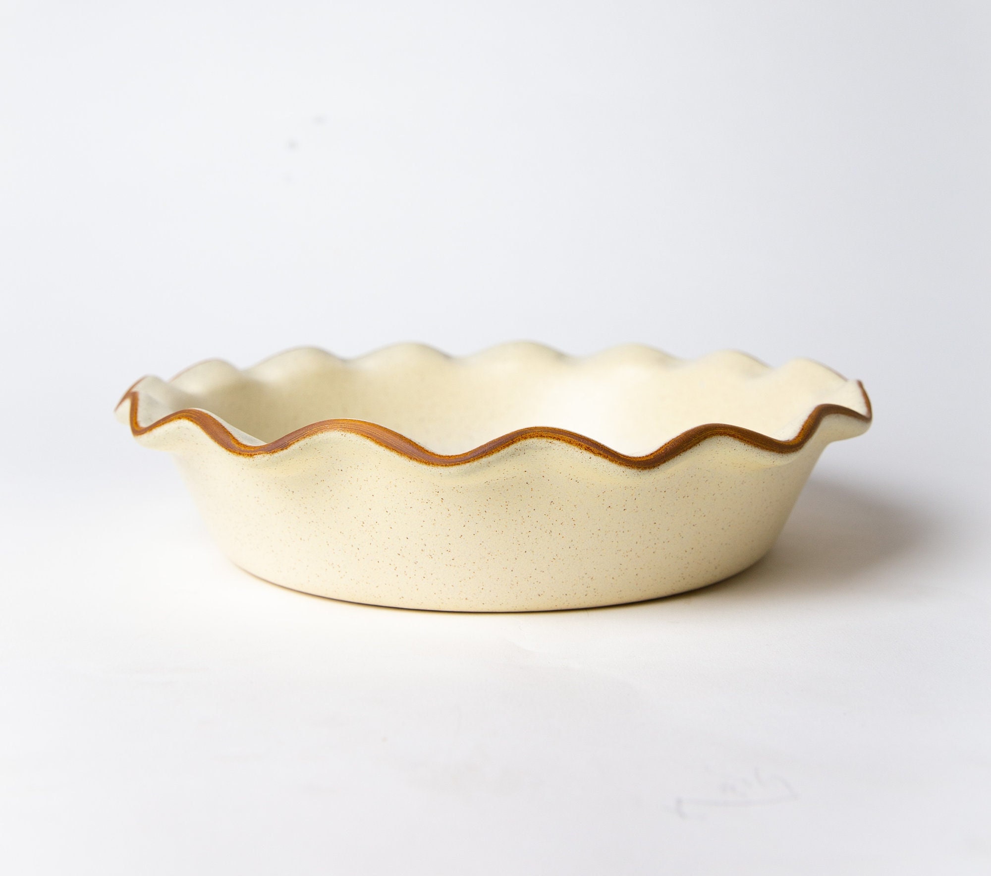 Stoneware Pie Dish Fluted 9 Inch Deep Dish Ceramic Pie Pan - Etsy