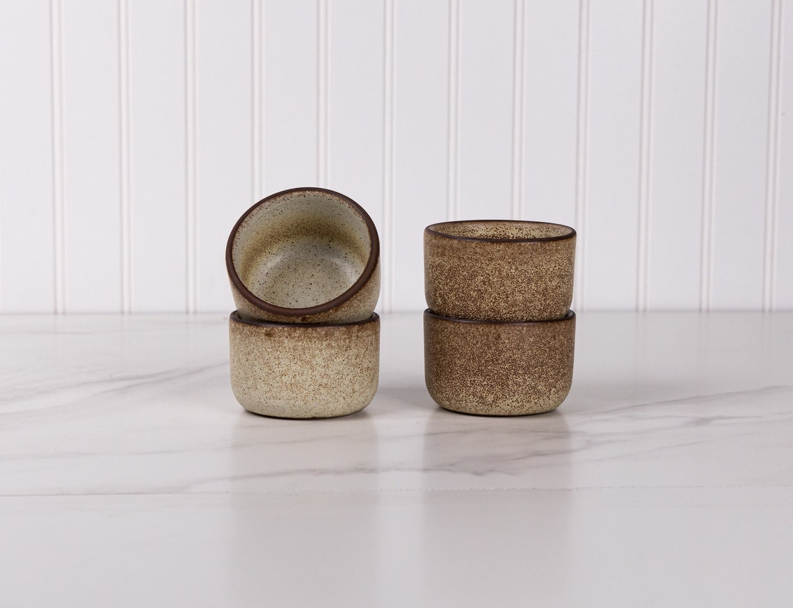Ceramic Ramekin Set 4 Pc Pottery Sauce Cup Stoneware - Etsy