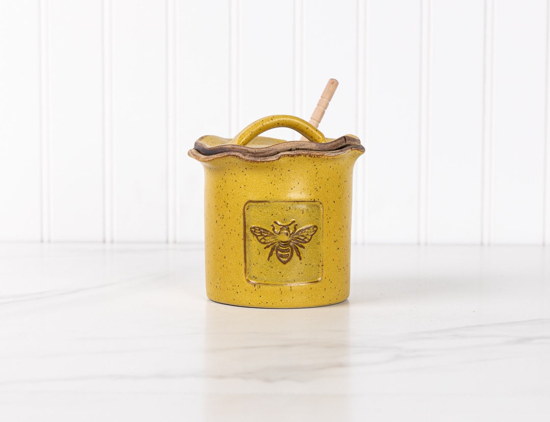Ceramic Honey Pot Honey Storage Jar Handmade Stoneware Container ...