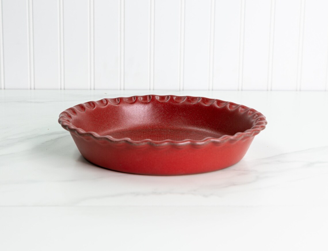 Stoneware Pie Dish Pinched Edge 9 Inch Ceramic Pie Pan - Etsy