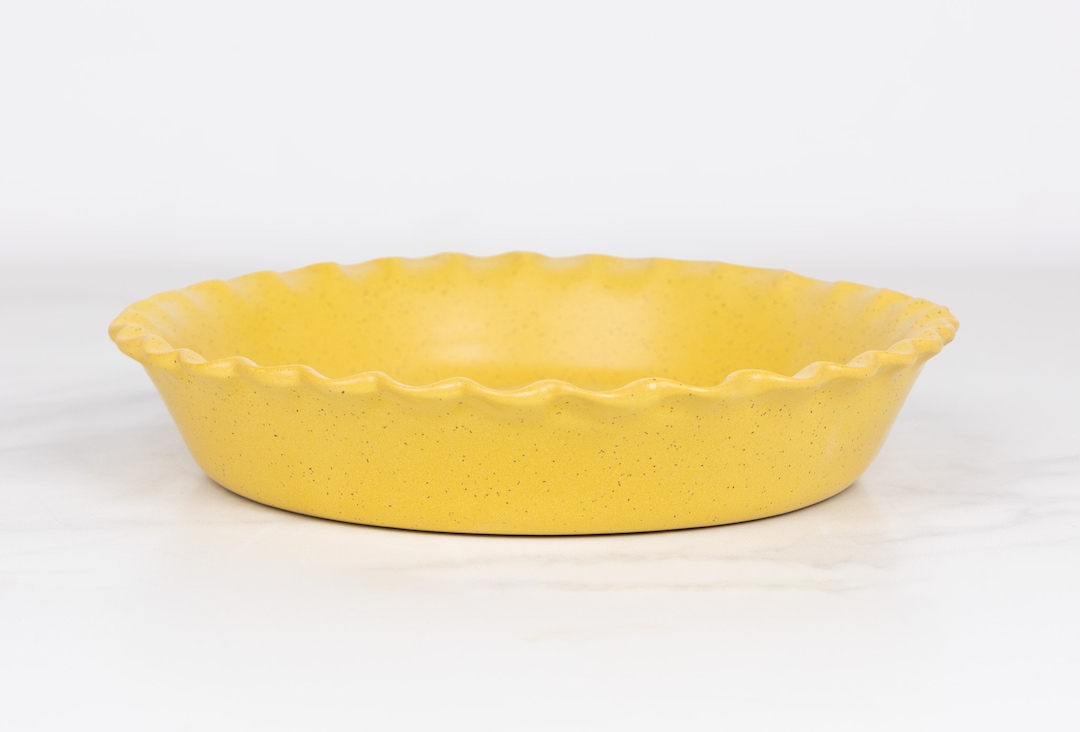 Stoneware Pie Dish - Pinched Edge 9 Inch - Ceramic Pie Pan - Farmhouse ...