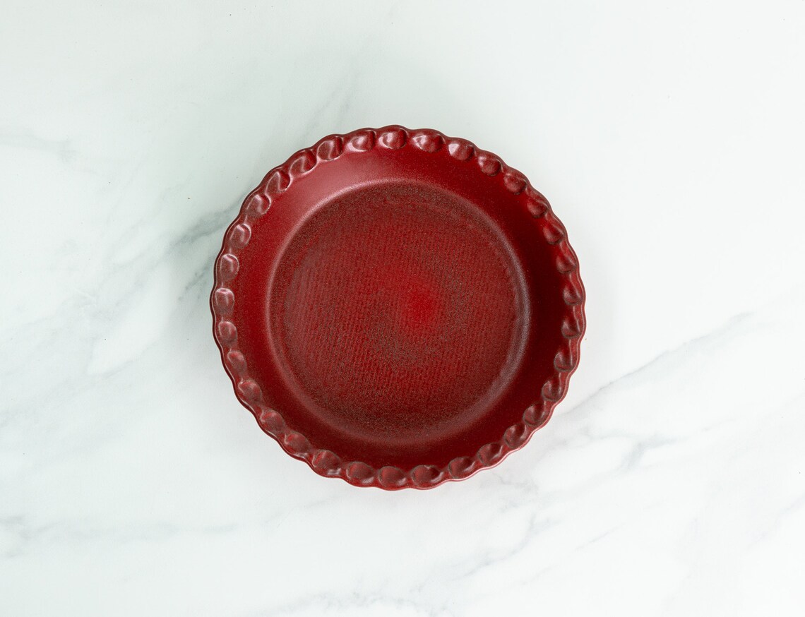 Stoneware Pie Dish Pinched Edge 9 Inch Ceramic Pie Pan - Etsy