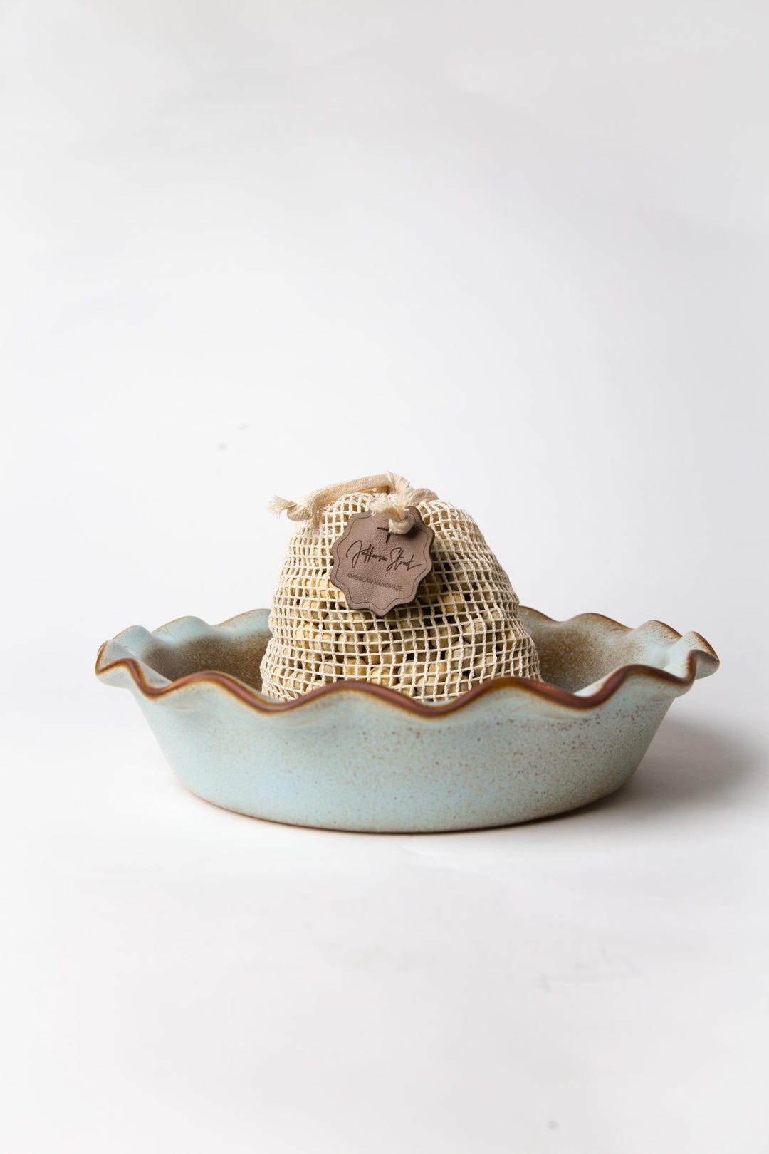 Handmade Pie Dish & Ceramic Pie Weights Set – Deep Dish Fluted ...