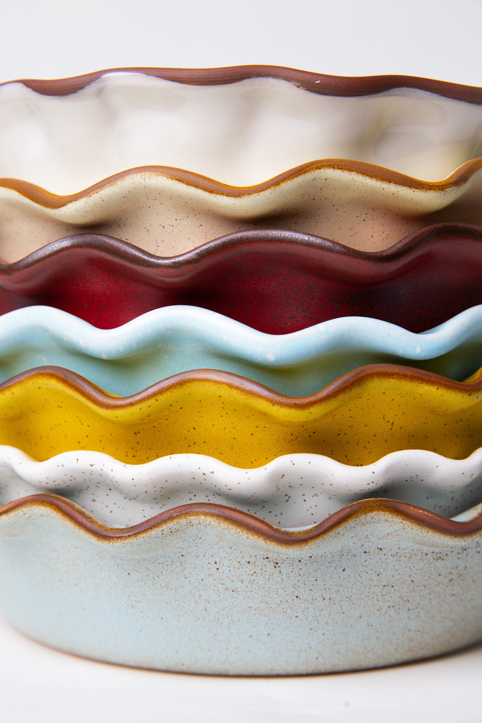 Stoneware Pie Dish Fluted 9 Inch Deep Dish Ceramic Pie Pan - Etsy