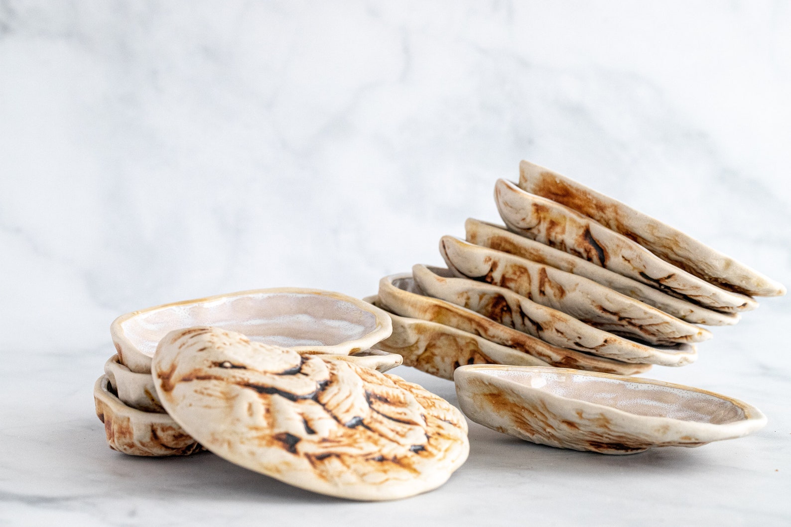 Ceramic Oyster Shells for Grilling: Handmade Stoneware, 12-pack - Etsy