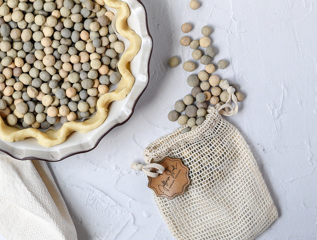 Handmade Ceramic Pie Weights – Stoneware Baking Beads in Mesh Bag ...