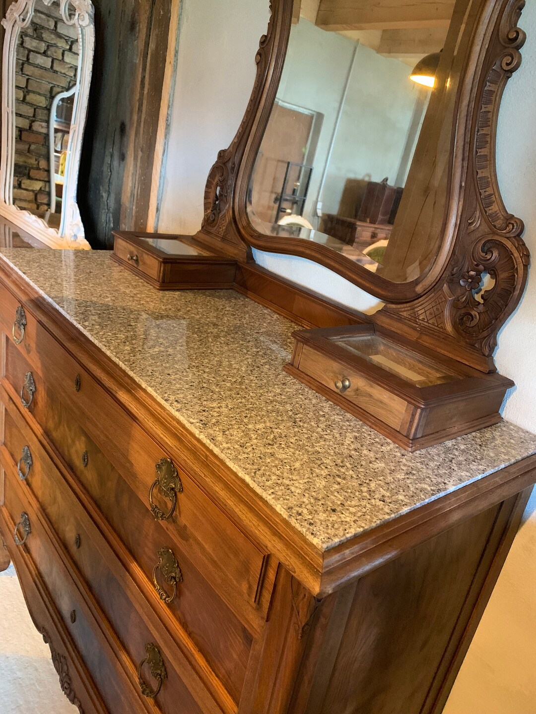 Vanity Unit With Mirror Attachment, Antique - Etsy