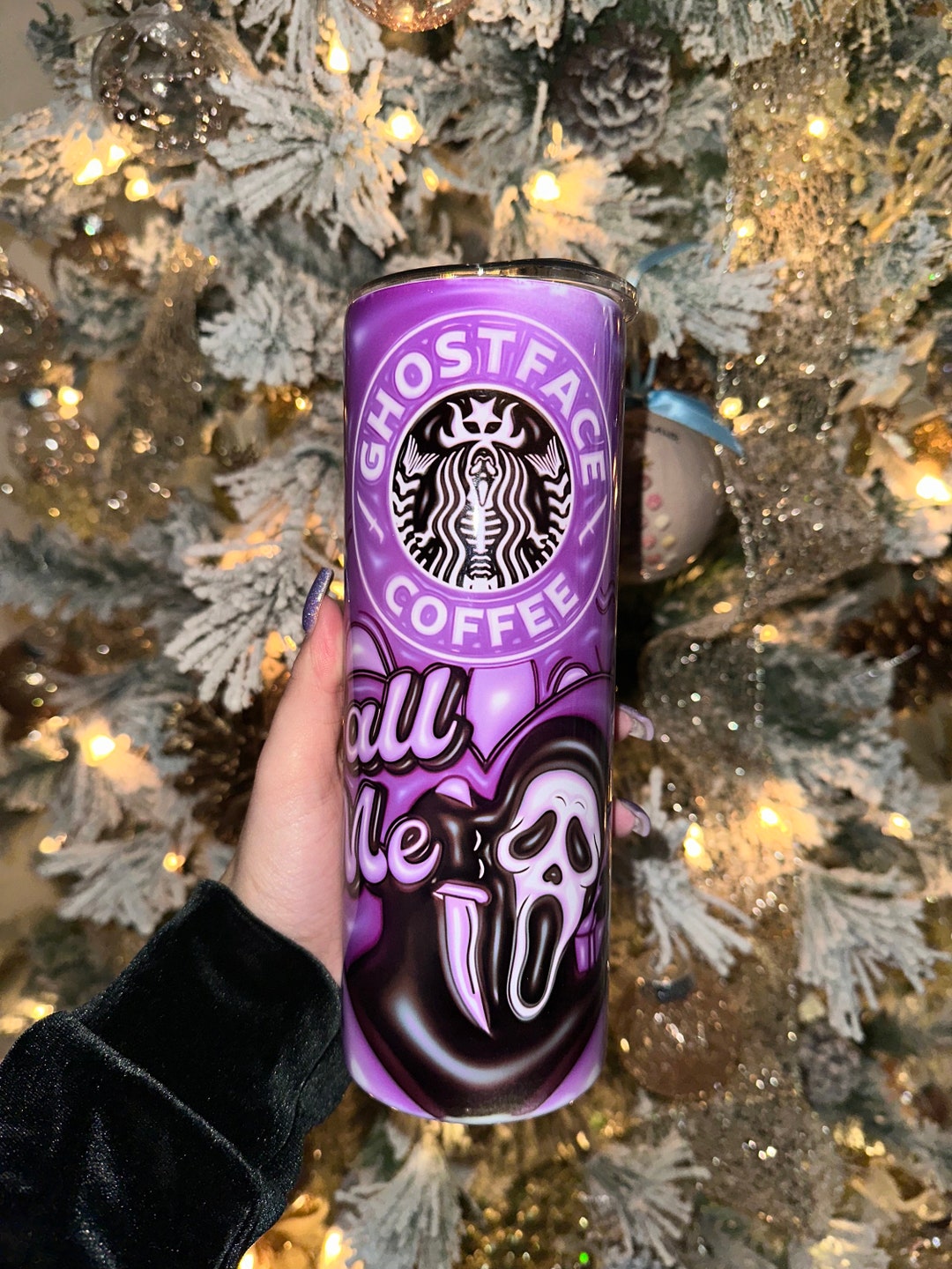 Ghost Face Ghost Face Tumbler No You Hang up First Cup 20oz Skinny ...