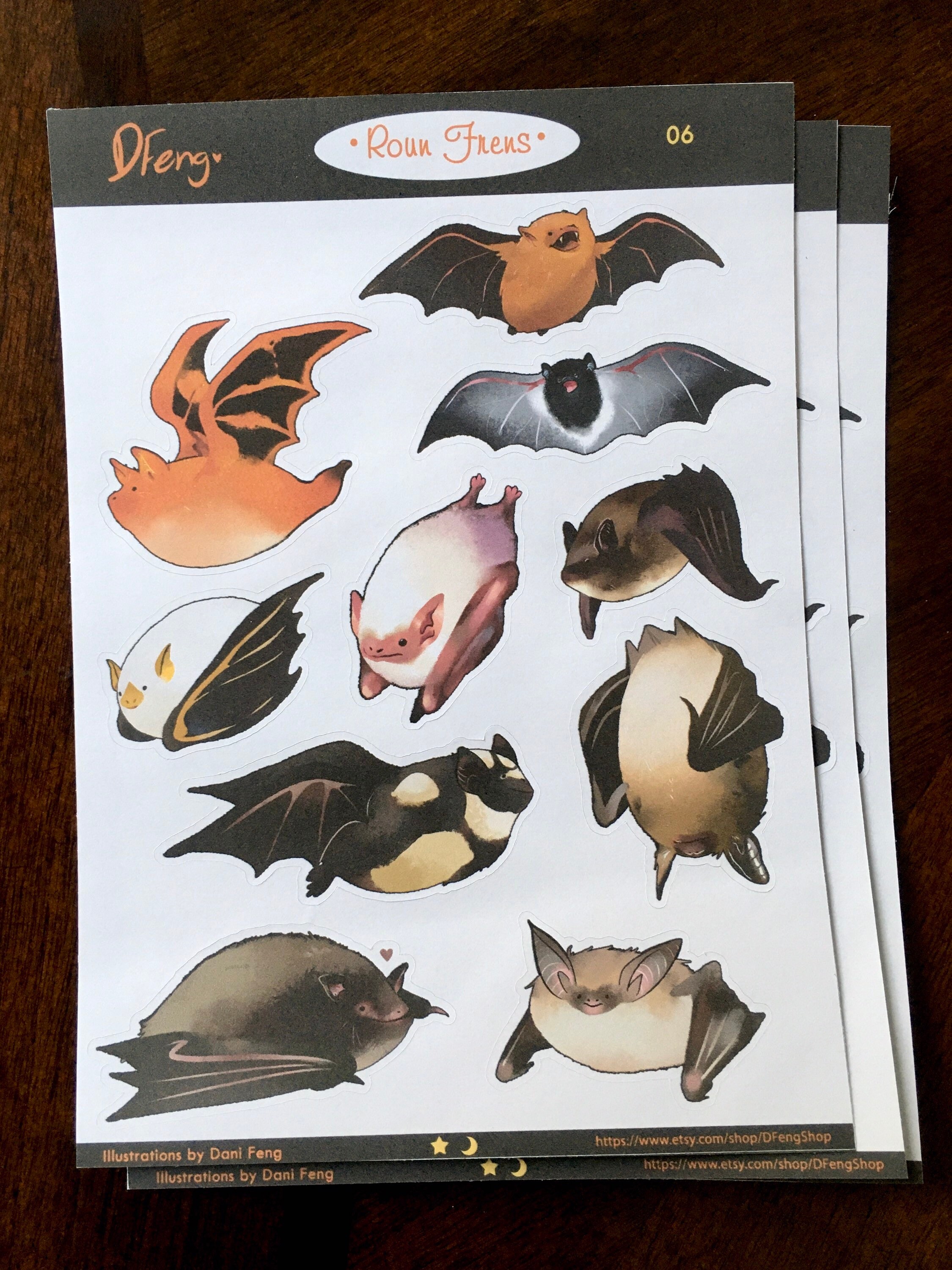 Roun Frens round bat sticker set cute bats Halloween spooky | Etsy