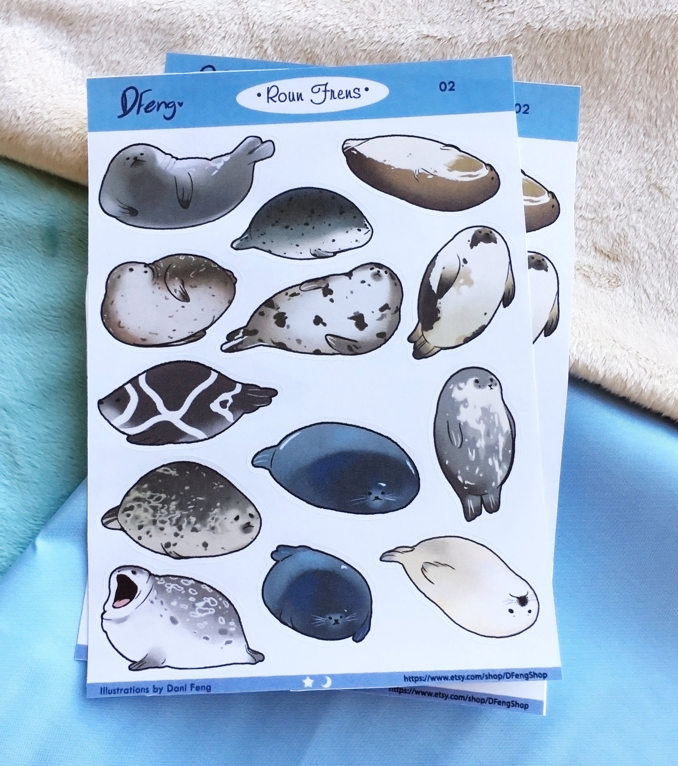Roun Frens - Round Seal Matte Sticker Set, Cute Seals Animal Gift ...