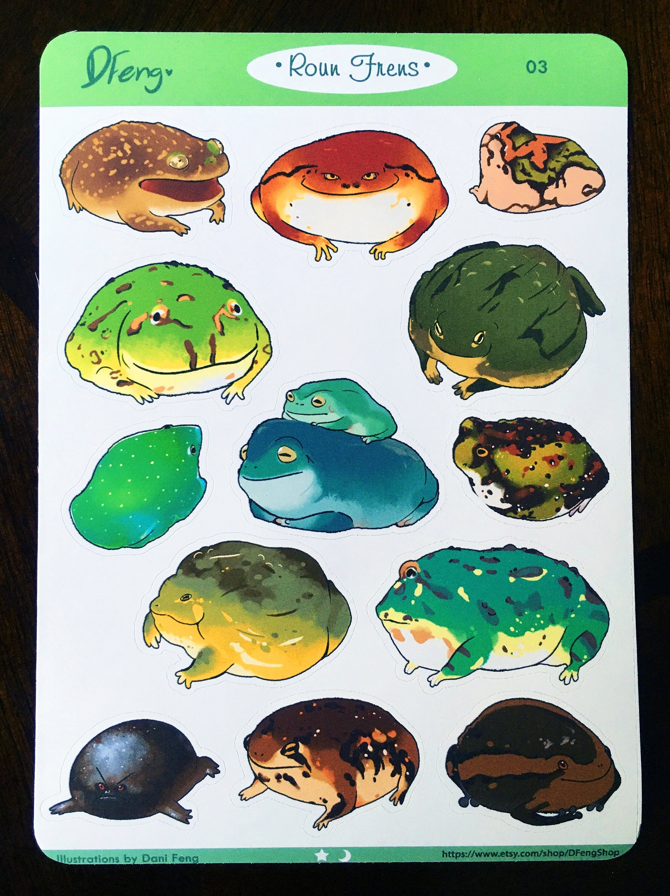 Roun Frens Round Frog Sticker Set Cute Frogs Animal Gift | Etsy