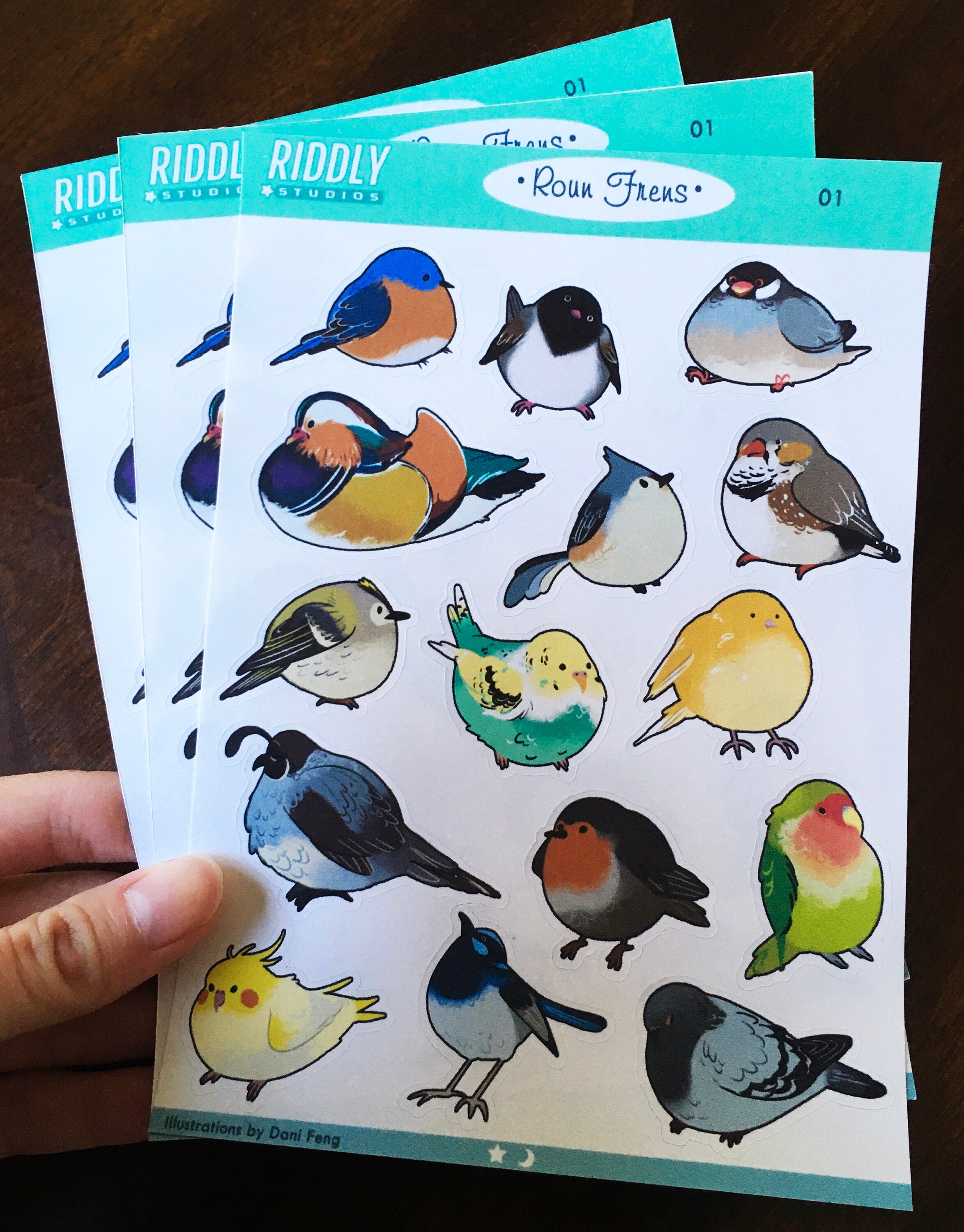 Roun Frens - Round Bird Matte Sticker Set, Cute Birds Animal Gift ...