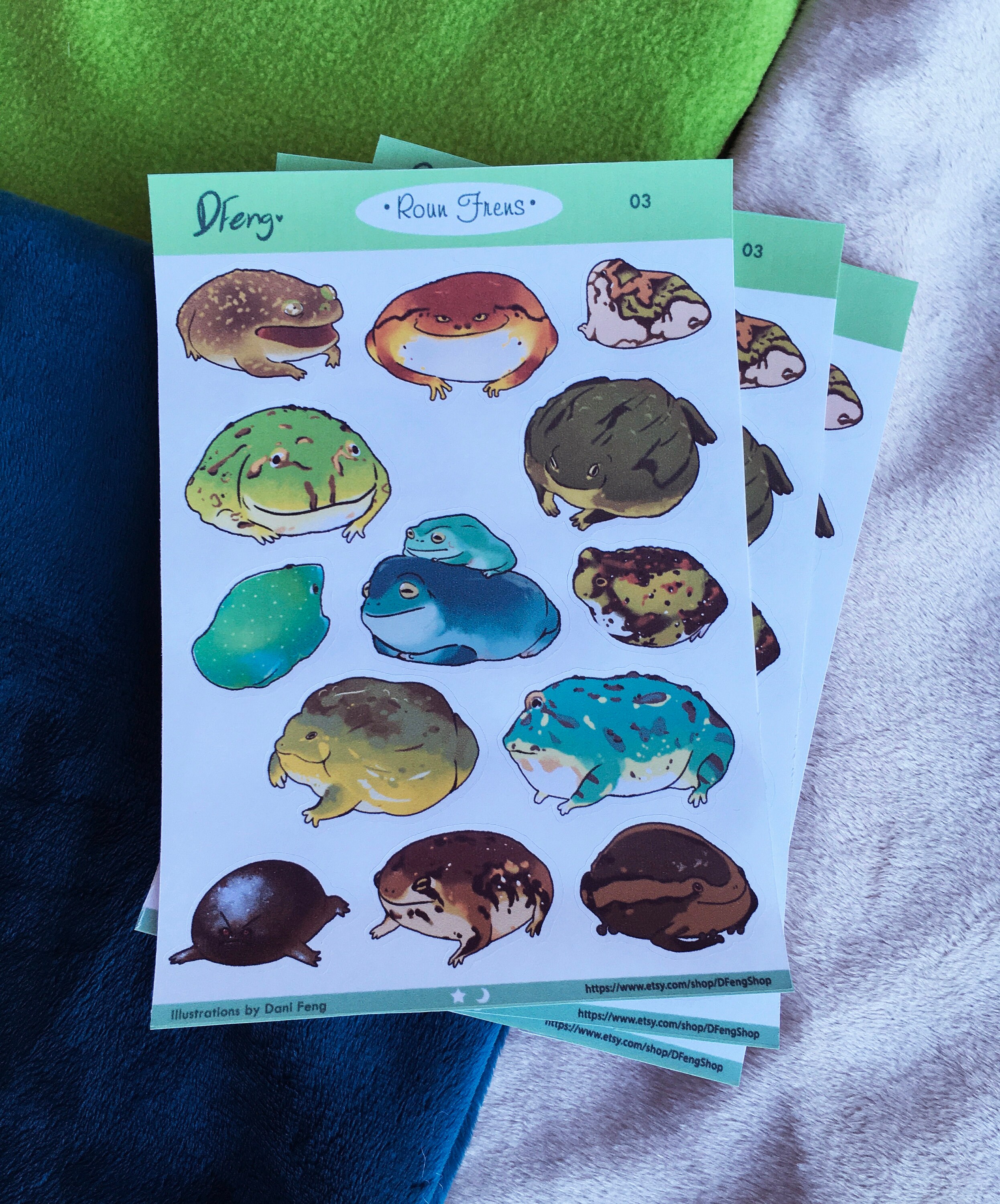 Roun Frens Round Frog Sticker Set Cute Frogs Animal Gift | Etsy
