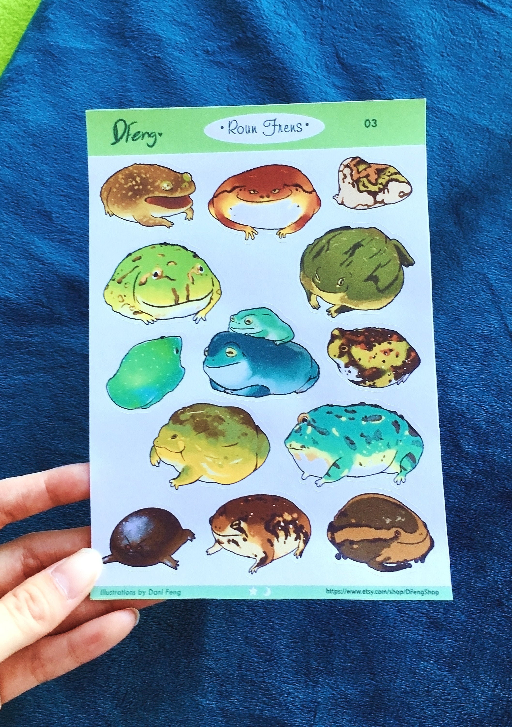 Roun Frens Round Frog Sticker Set Cute Frogs Animal Gift | Etsy