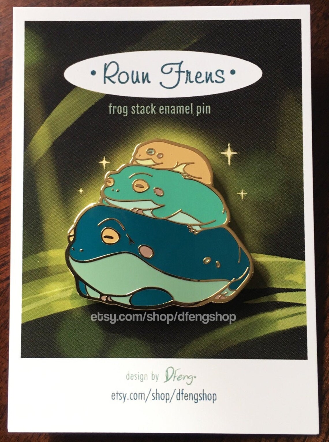 Roun Frens Frog Stack Hard Enamel Pin RESTOCK Three Dumpy | Etsy