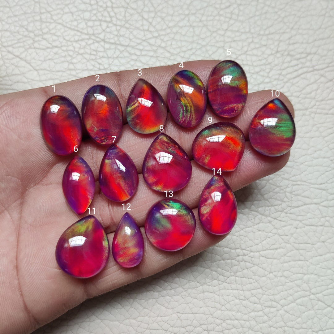 Fuchsia Flashy Mix Aurora Opal With Himalayan Crystal Quartz Doublets ...