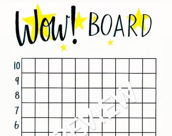 Printable Woah Board/ Anchor Chart/ Classroom Incentive Chart ...