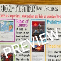 Nonfiction Text Features Anchor Charts: Reading Skills Reference Sheets ...