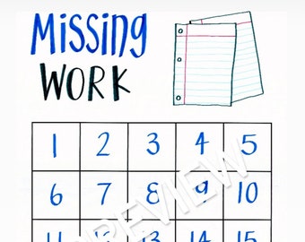 Missing Work Anchor Chart hard Good Set 1 - Etsy UK