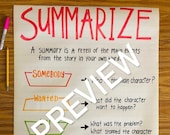 Summarize Anchor Chart - Etsy