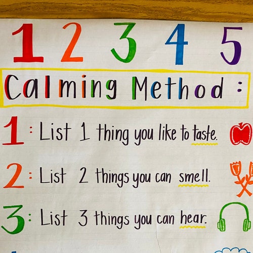 12345 Calming Method Anchor Chart - Etsy