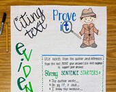Citing Text Evidence Anchor Chart - Etsy