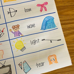 Homographs Anchor Chart - Etsy