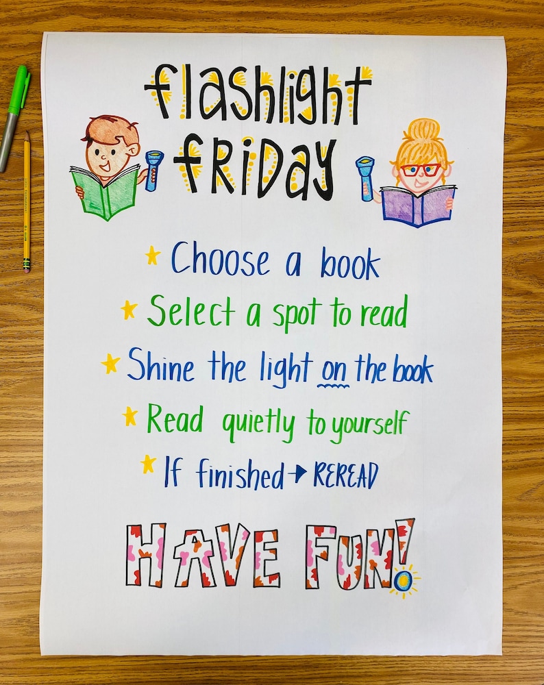 Flashlight Friday Anchor Chart | Etsy