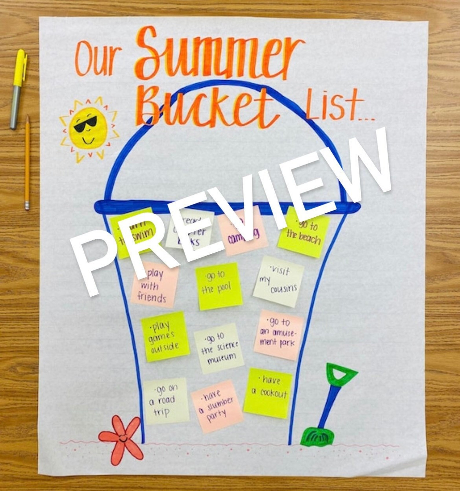 Summer Bucket List Anchor Chart - Etsy