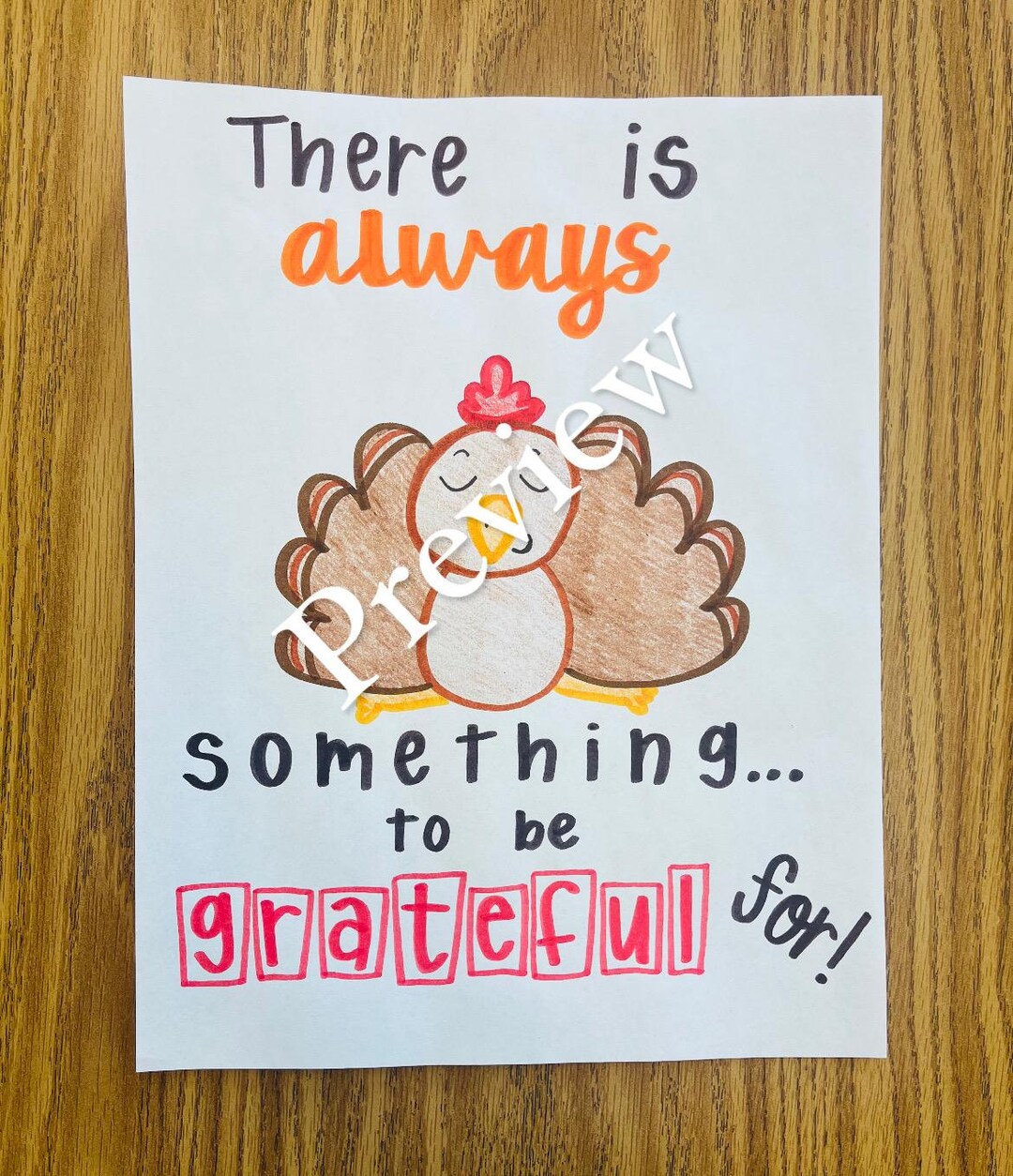 Thanksgiving Grateful Classroom Poster - Etsy