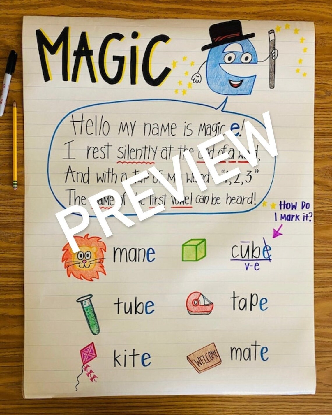 Magic E Anchor Chart - Etsy