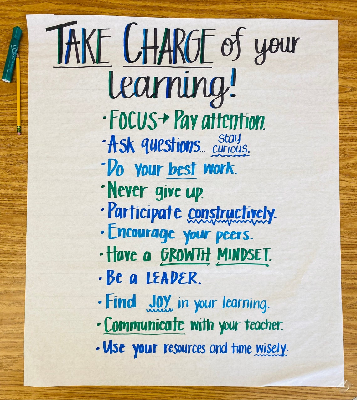 Take Charge of Your Learning Anchor Chart - Etsy