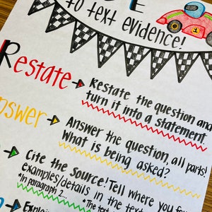 RACE Text Evidence Anchor Chart - Etsy