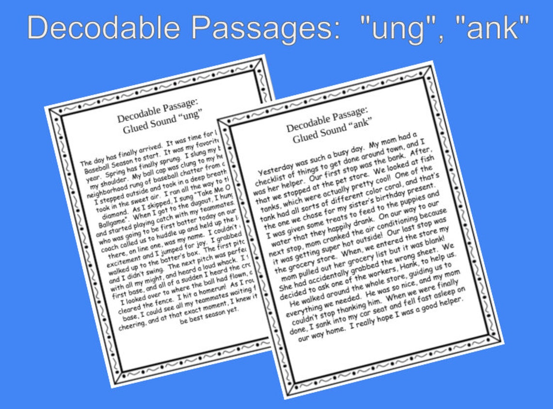 K-3 Decodable / Fluency / Comprehension / Homeschool / Glued Sounds ...