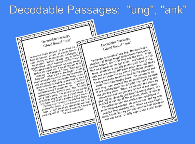 K-3 Decodable / Fluency / Comprehension / Homeschool / Glued Sounds ...