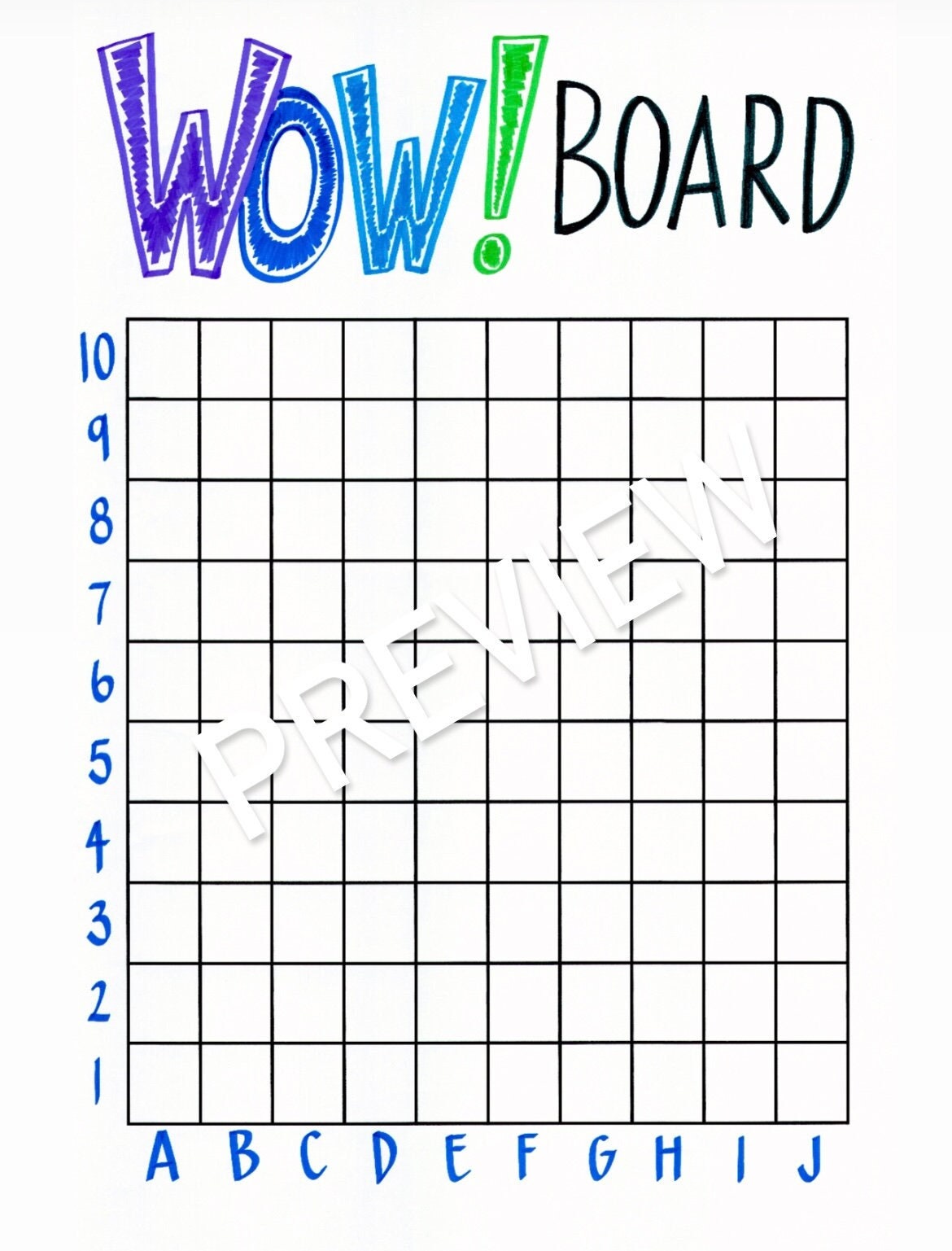 Wow Board Anchor Chart - Etsy