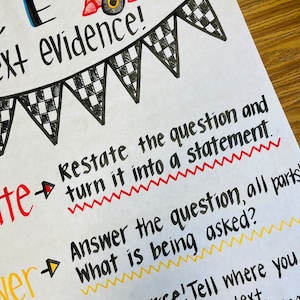 RACE Text Evidence Anchor Chart - Etsy