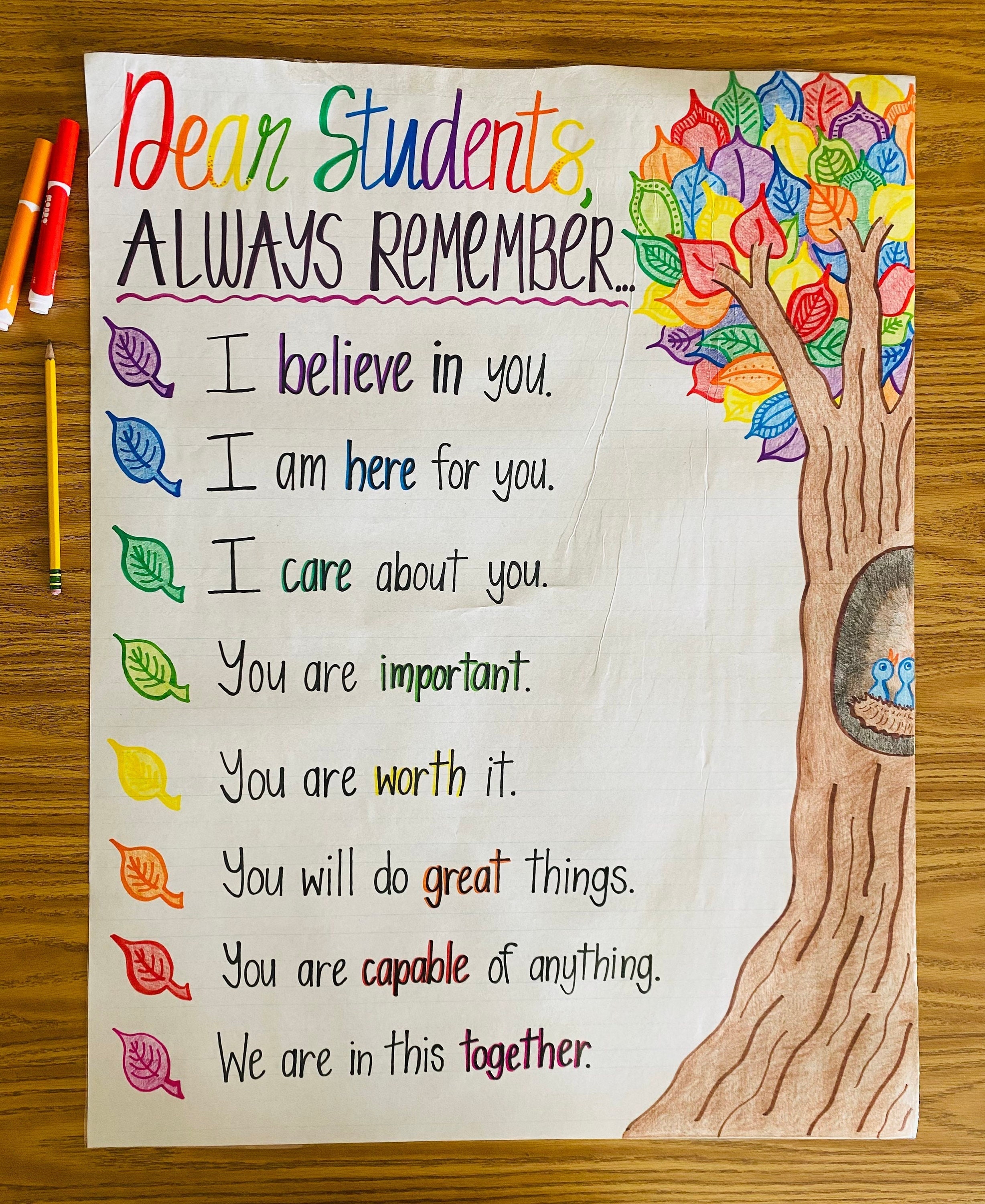 Dear Students Anchor Chart - Etsy
