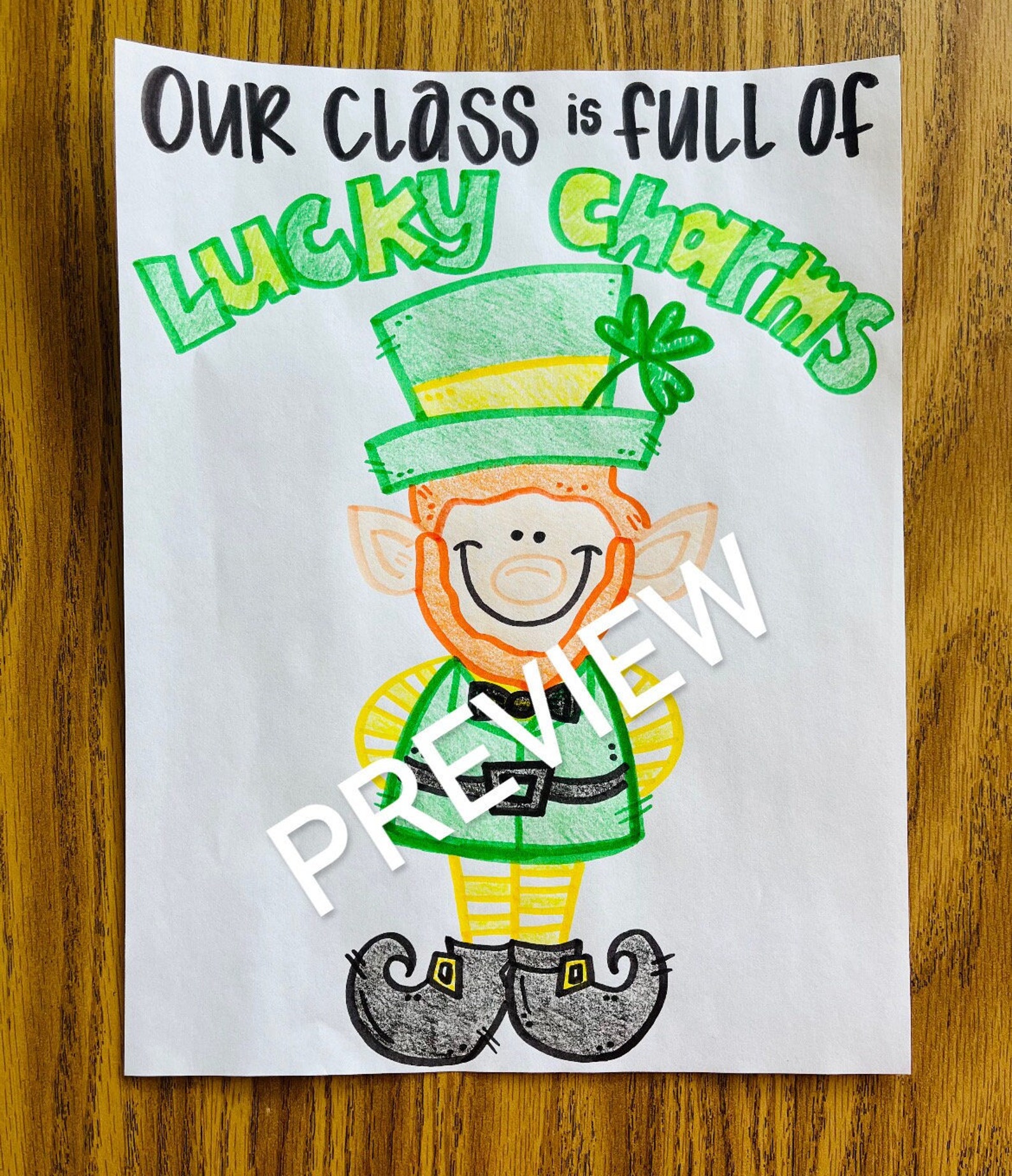 St. Patrick’s Day Leprechaun Lucky Charm Class Poster - Etsy