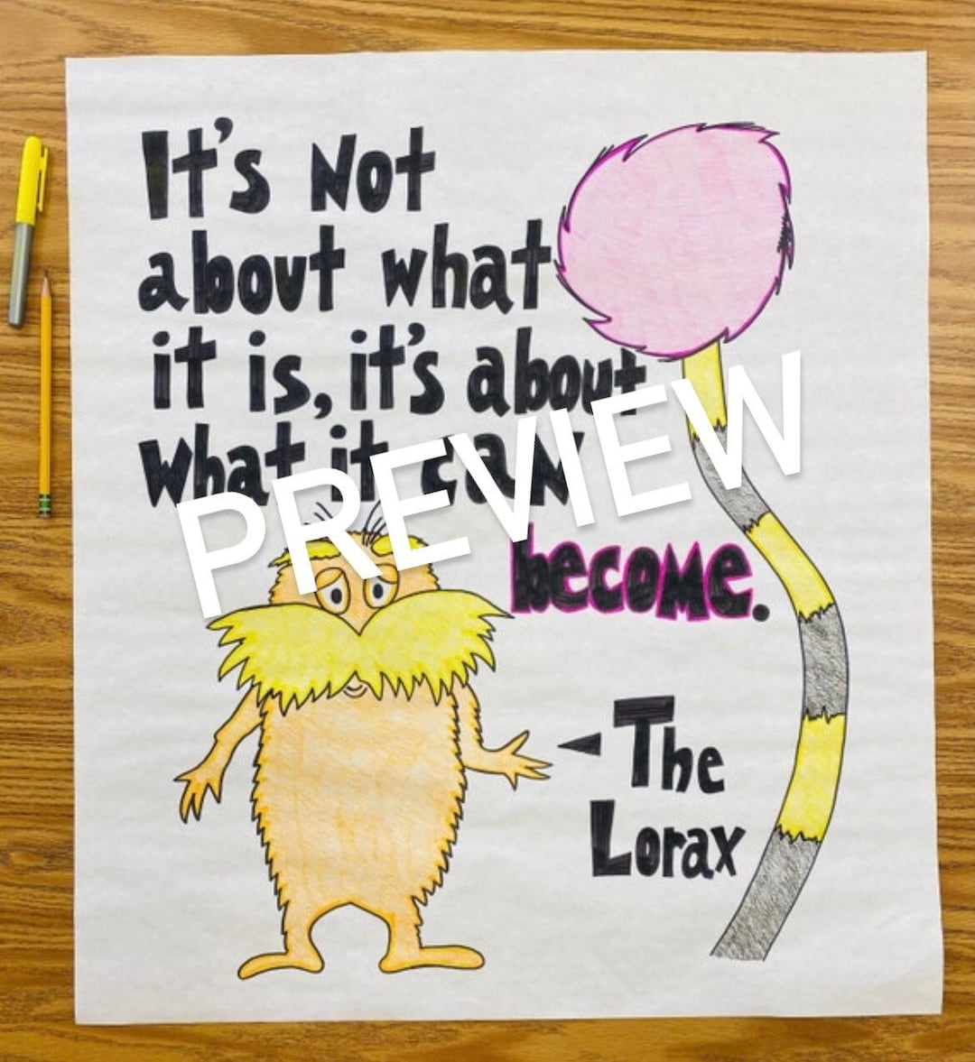 The Lorax Quote Classroom Poster - Etsy