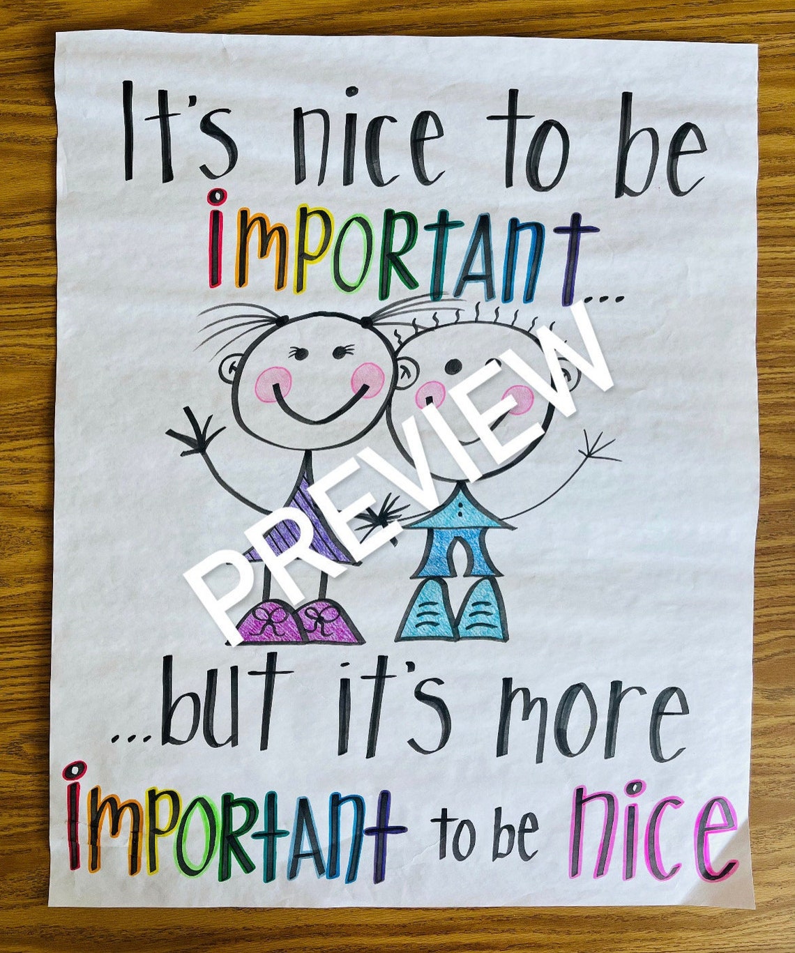 It’s Important to Be Nice Anchor Chart - Etsy
