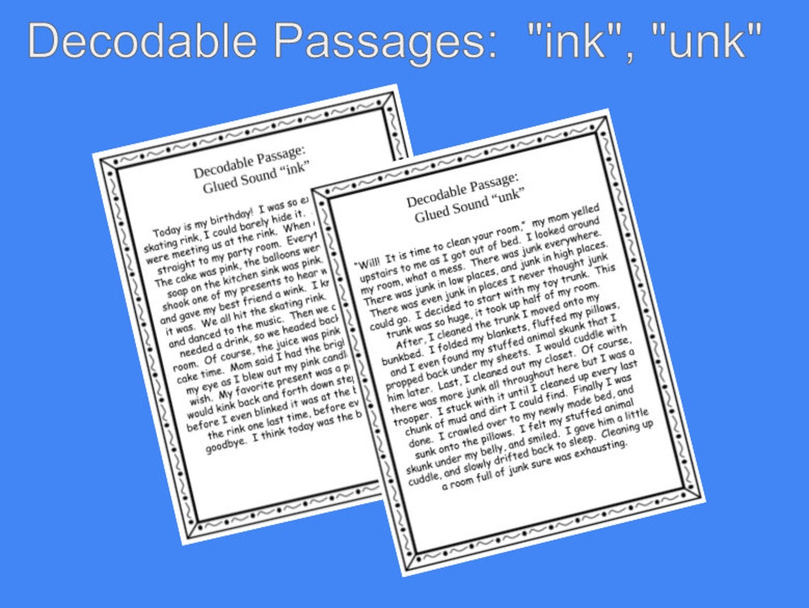 K-3 Decodable / Fluency / Comprehension / Homeschool / Glued Sounds ...