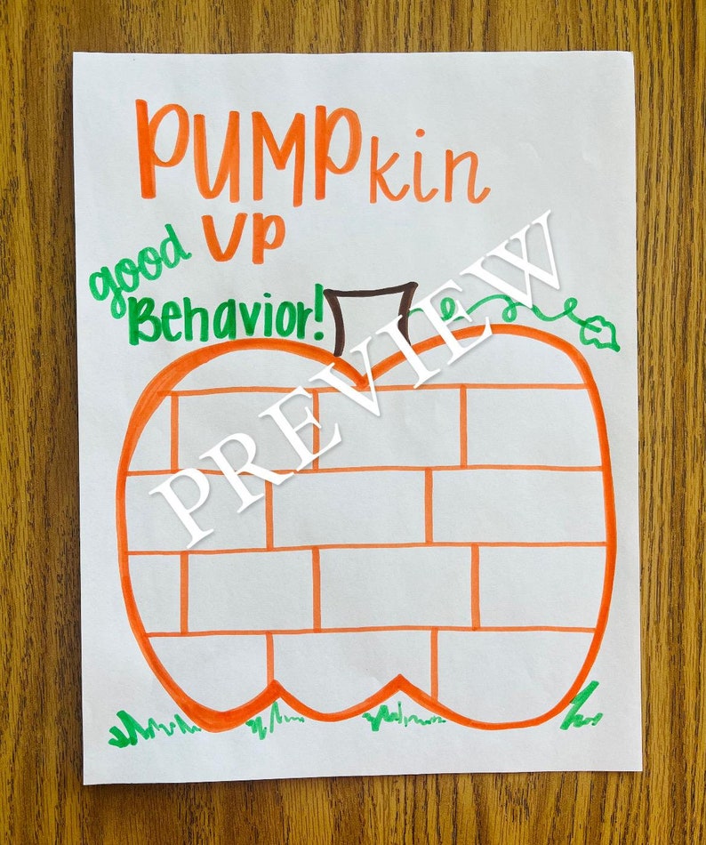 Pumpkin Behavior Chart (whole Class or Individual) - Etsy